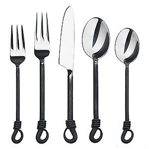 Gourmet Settings Twist and Shout 20-Piece Stainless Steel Flatware Set, Service for 4