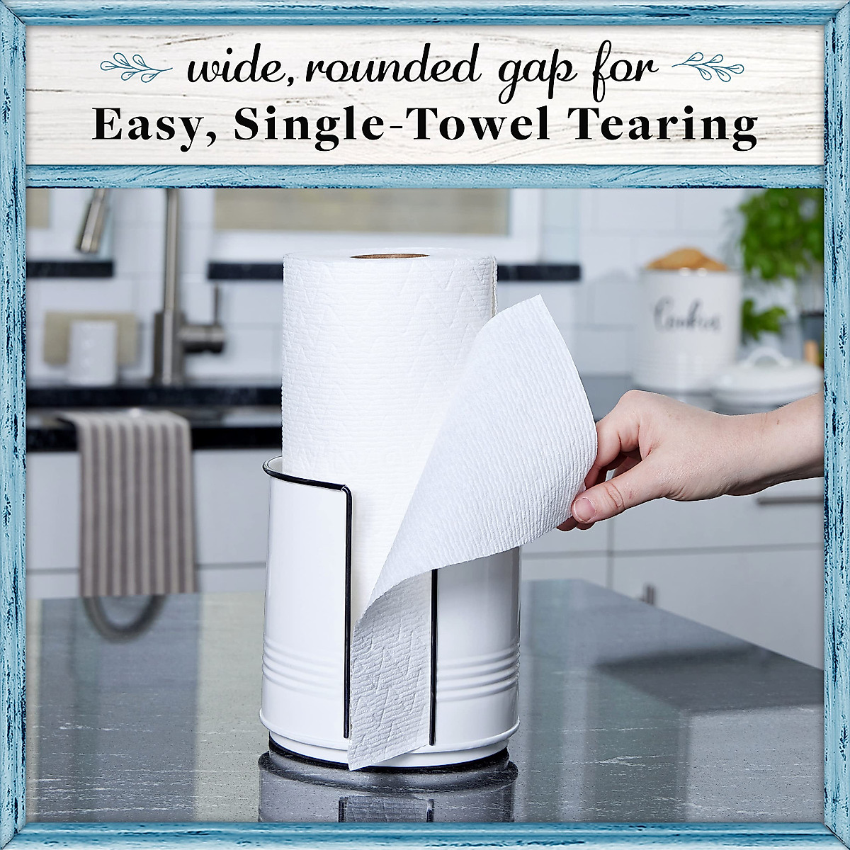 Home Acre Designs Paper Towel Holder - Farmhouse Countertop Dispenser Non-Slip Base for Kitchen & Bathroom
