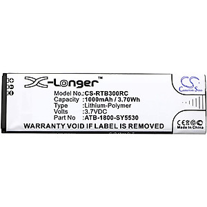 C S Replacement Battery for RTI T2i T2X T3X T1 T2+ T2B T2C T2CsT3,fits Part no ATB-1800-SY5530 ATB-900-SY5531 40-210742-20 1000mAh