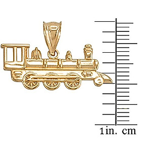 Polished 10k Gold Locomotive Steam Engine Train Charm Pendant