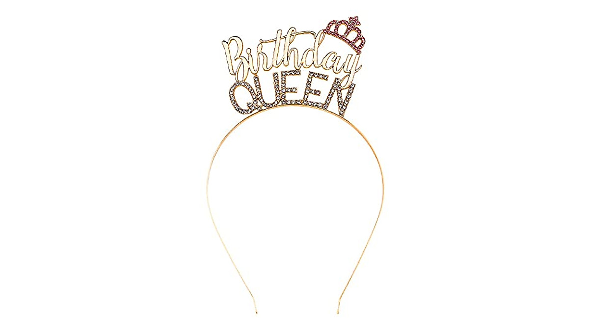 Celebrate in Style: Gold Birthday Queen Crown for Women & Girls