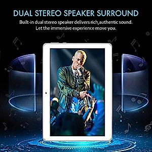 Deca core 10.1" Inch TYD Tablet Google Android 10, 4G LTE Dual SIM, 4GB RAM 64GB Storage, 1920 1200 Full HD IPS Touchscreen,Dual Camera, WiFi/WLAN/Bluetooth/GPS TYD-109 (64GB, Silver)