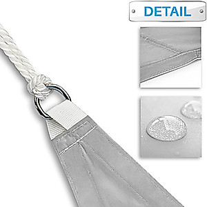 Patio Paradise Sun Shade Sail 7' x 7' x 9.9' Right Triangle Canopy Waterproof 260GSM UV Block Durable Awning Canopy Outdoor Garden Backyard Light Gray Customized