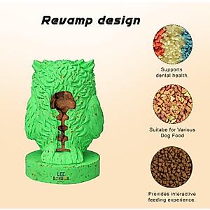 LEE BONBON Owl Interactive Dog Toy - Cute Rubber Enrichment Toys with Food Dispense for Medium and Large Breeds - Indestructible Pet Chew Plaything for Training, Boredom, Fun Playing, Tooth Care