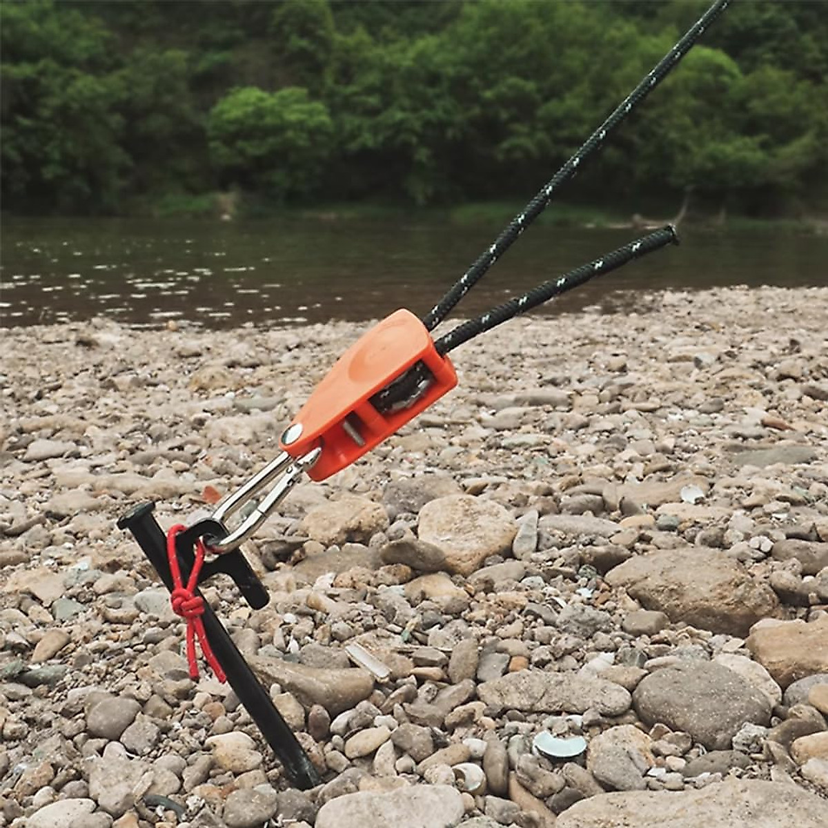 Adjustable Rope Hanger 1/8" Ratchet Hanger Rope 16.4ft Length Clip Heavy Duty Strap for Clothes Hanging and Camping Wind Rope