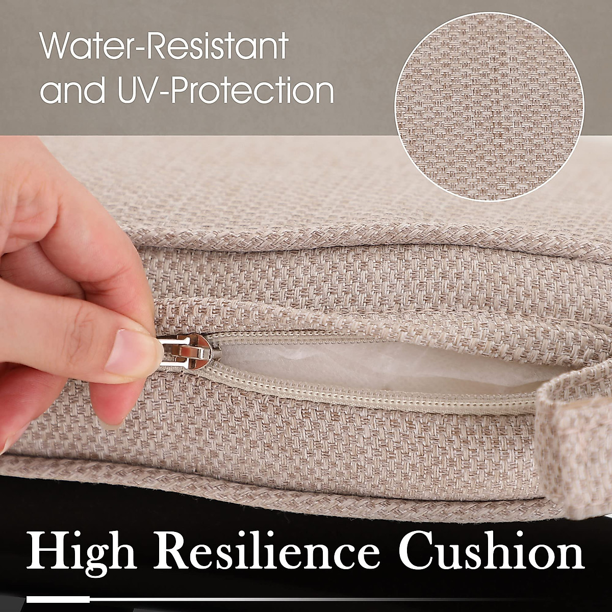 MFSTUDIO Cast Aluminum Retro Design Outdoor Dining Chair Set of 2 with Extra Wide Seat and Cushion, Brown