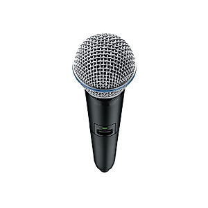 Shure GLXD2+/B58 Handheld Wireless Transmitter with BETA 58A Vocal Mic Capsule and SB904 Battery (12-Hour Life) - for use with GLX-D+ Dual Band Wireless Microphone Systems (Receiver Sold Separately)