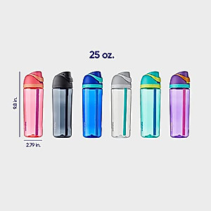 Owala FreeSip Clear Tritan Plastic Water Bottle with Straw, BPA-Free Sports Water Bottle, Great for Travel, 25 Oz, Very, Very Dark