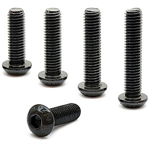 MonsterBolts - M8 x 25mm Button Head Socket Cap Screws, ISO 7380, Alloy Steel, Black Oxide, 50 Pack