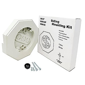 iMBAPrice 8141-1 Vertical Siding Lamp Octagon Mounting Kit with Built-in Box for 1/2 Inch (0.5") Outdoor Vertical Siding Lap