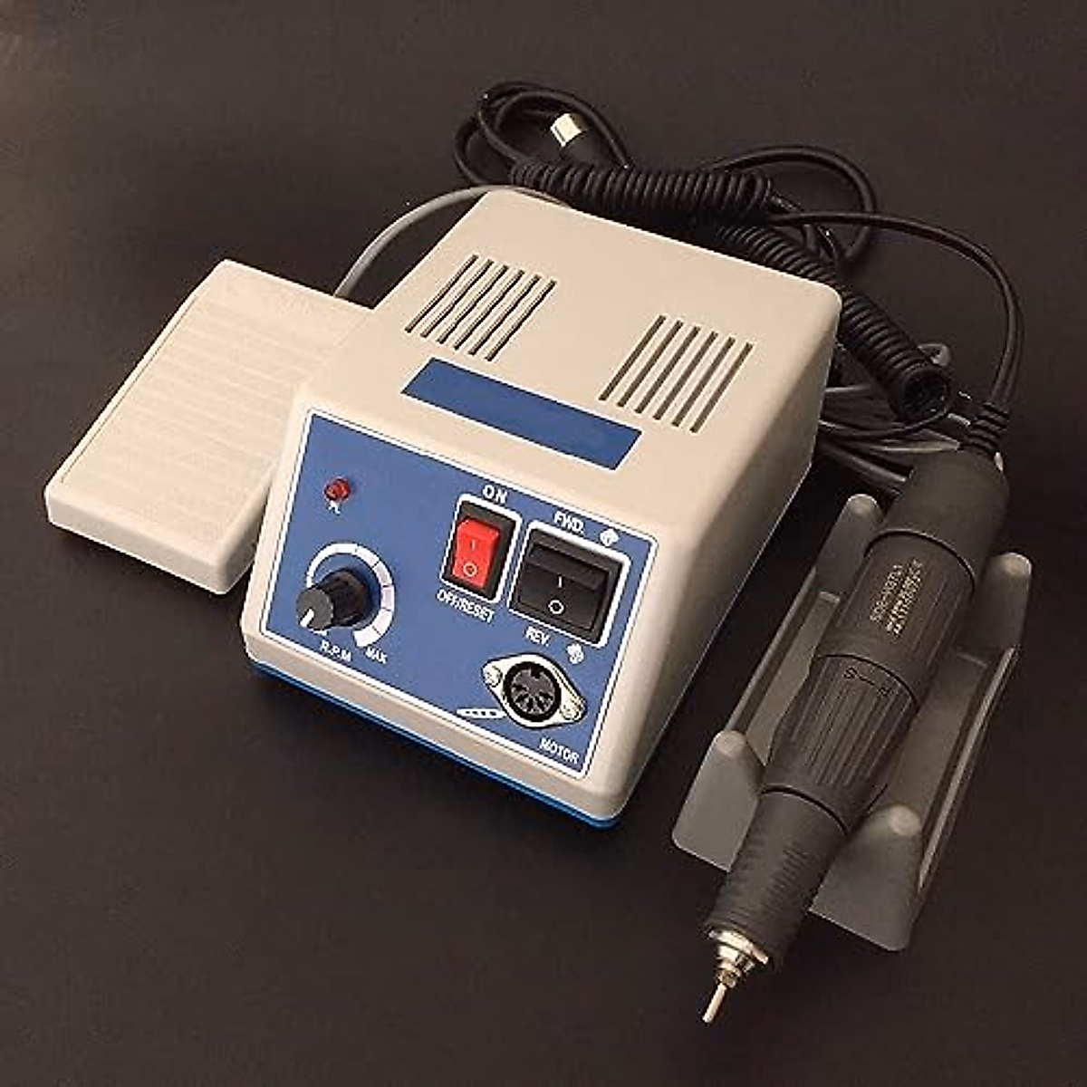 Finlon 35K RPM Micromotor Polisher Micro Motor Handpiece Polishing Handpiece Electric Micromotor Polishing Machine (A-90) For Lab,Jewelry,Ceramics,Silicone,Glasswork,Woodcarving, Artware