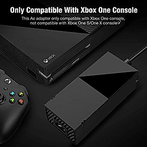 Xbox One Power Supply Brick, AC Adapter Cable Replacement Kit for Xbox One Console Games, Auto Voltage 100-240V, Black