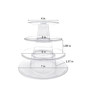 2 Set 4 Tier Macaron Display Stand Round Macaron Tower Cake Stand Dessert Cupcake Stand Cookie Tray Rack Desserts Display for Wedding Birthday Party Baby Shower Bakery Decor