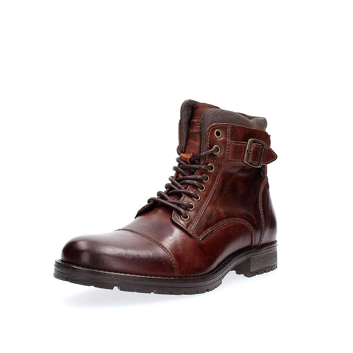 JACK & JONES Men's Biker Boots, Brown Brown Stone Brown Stone, 7