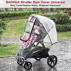 Stroller Rain Cover and Baby Stroller Mosquito Net(2-Piece Set),Baby Travel Weather Shield, Universal, Protect from Wind, Rain, Snow, Cold