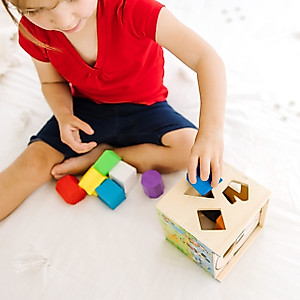 Melissa & Doug Disney Mickey Mouse & Friends Wooden Shape Sorting Cube - Mickey Mouse Toys, Classic Wooden Toys For Babies And Toddlers Ages 2+