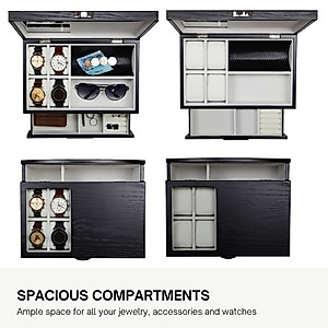 Decorebay Sawyer Valet Station, Watch Case and Jewelry Box Organizer