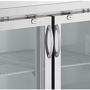 PEAKCOLD 2 Glass Door Commercial Back Bar Cooler; Stainless Steel Under Counter Refrigerator; 48" W