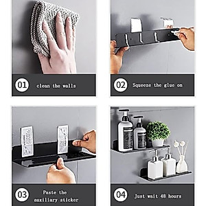 Melairy Brushed Corner Shelves, Shower Shelf Shelf no Drilling Shower Basket Caddy Shower Organiser Storage Aluminum Silver 7.87inch