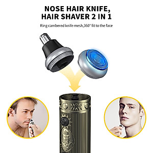 Bestauty Beard Trimmer, Barber Clippers Set Nose Hair Trimmer for Men Professional Cordless 2500mAh Waterproof Hair Clippers for Haircut Carving Shaving Trim Nose Hair (Bronze)
