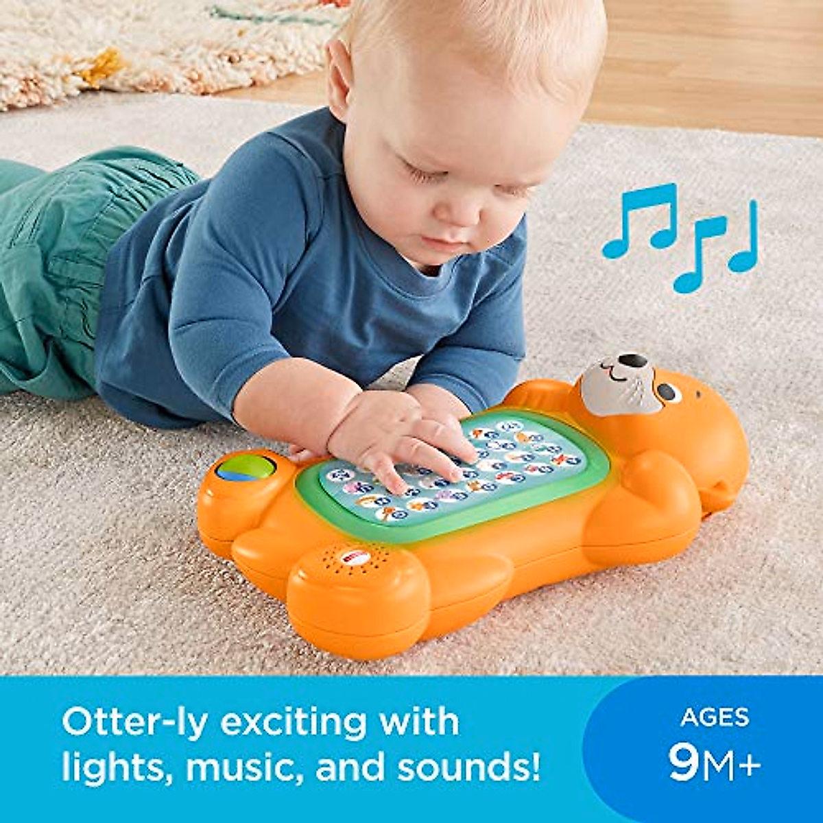 Fisher-Price Linkimals Baby Learning Toy A To Z Otter Keyboard With Interactive Music And Lights For Infants And Toddlers
