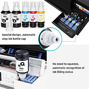 OFFICENTER 10 Pack T502 502 Ink Refill Bottles for Ecotank ET-2760 ET-4760 ET-2750 ET-3760 ET-2850 ET-15000 ST-4000 ST-2000 ET-3710 ET-3850 ET-3750 ET-4850 ET-3830 ET-4750 ET-2700 ST-3000 Printer