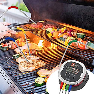 4-Pack Grill Probe Replacement for Weber Igrill 2,Igrill Mini,Igrill 3 with 2 Probe Clip Holders, Weber igrill Replacement Probe Temperature Probe(Blue/Red/Green/Yellow)