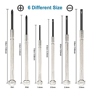 Meet Beauty 7PCS Mini Screwdriver Set, Sturdy Small Screwdriver Sets with Case, 4 Flathead, 2 Phillips, 1 Keychain Precision Screwdriver, Suitable For Eyeglass, Toys, Watch Repair
