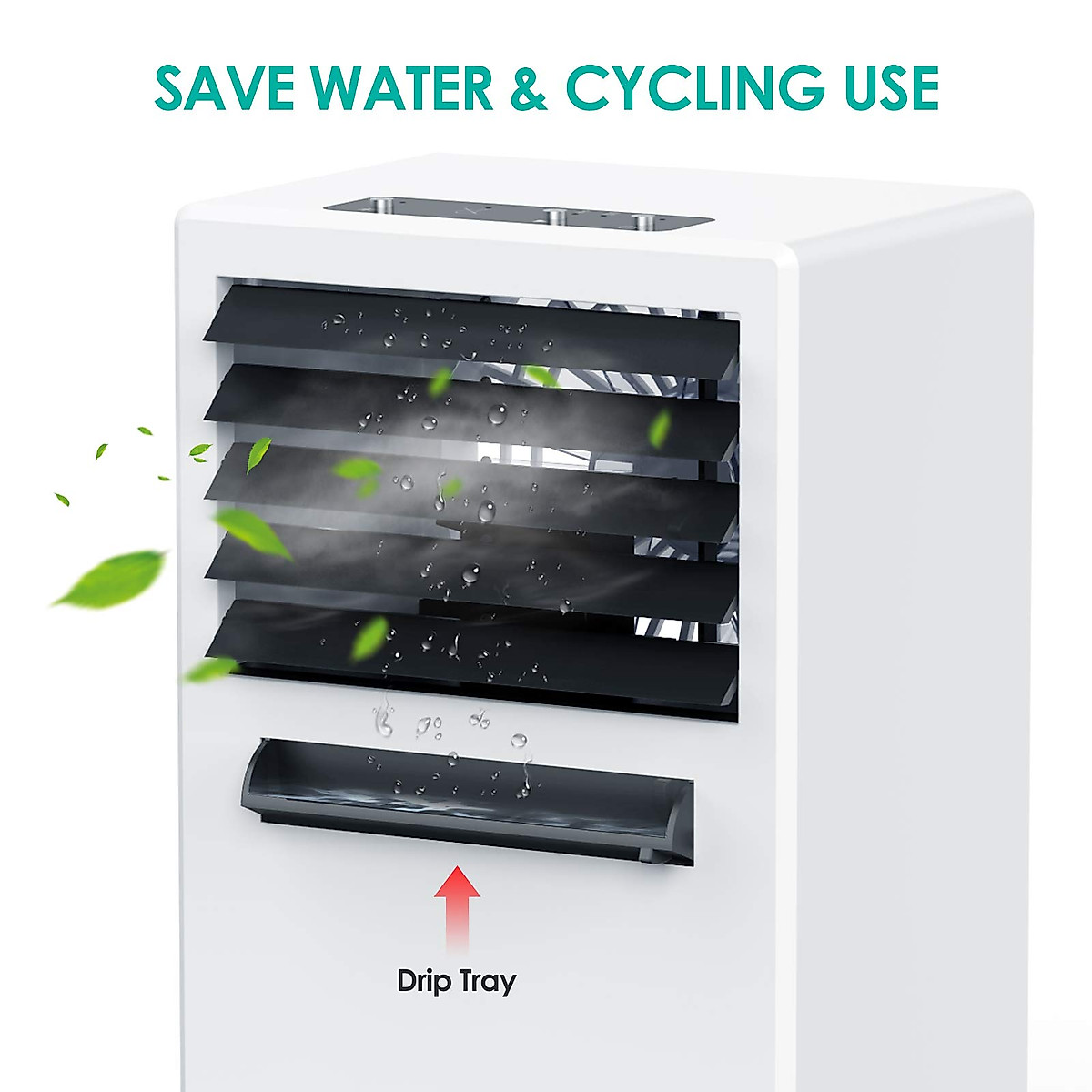 Portable Air Conditioner Fan, Personal Small Space Evaporative Air Cooler with 3 Speed Mode Fan Desktop AC, Ultra-Quiet Small Desk Table Fan with Humidification for Home Office Bedroom