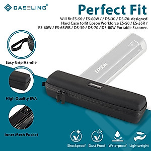 Case Fits Epson Workforce ES-50 / ES-60W / DS-30 / DS-70 Portable Document & Image Scanner - (Will Not fit Other Models.)