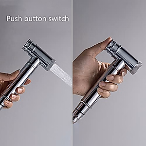 MINJING Handheld Bidet Sprayer for Toilet, Brass Cloth Diaper Sprayer Kit Wall Mounted Bidet Sprayer Set with 150cm Shower Hose, Toilet Bidet Sprayer Kit with Hot and Cold Water