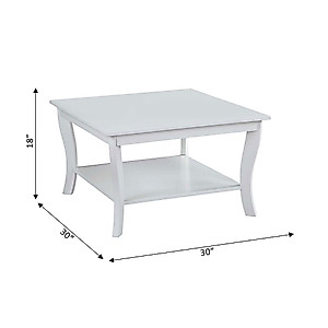 Convenience Concepts American Heritage Square Coffee Table, White