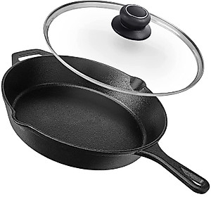 8 Inch Glass Lid for Frying Pan, Fry Pan, Skillet, Pan Lid Fits Lodge 8 Inch Cast Iron Skillets 8"/20cm, Clear