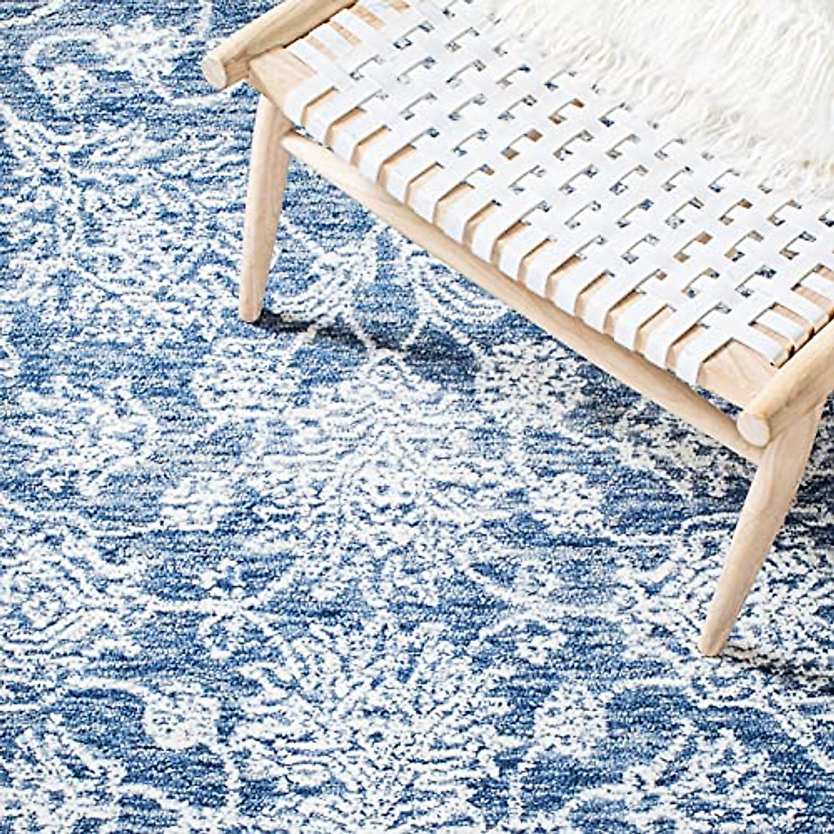 Safavieh Metro Collection 8' x 10' NaturalBlue MET806M Handmade Premium Wool Living Room Dining Bedroom Area Rug