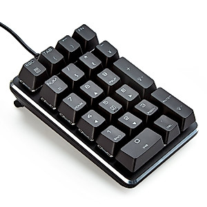 Qisan Mechanical Numeric Keypad GATERON Blue Switch Wired Ice Blue Backlight Gaming Keypad/Keyboard 21 Keys Portable Mechanical Numpad Extended Layout | Laptop Accessories | keypad for Computer