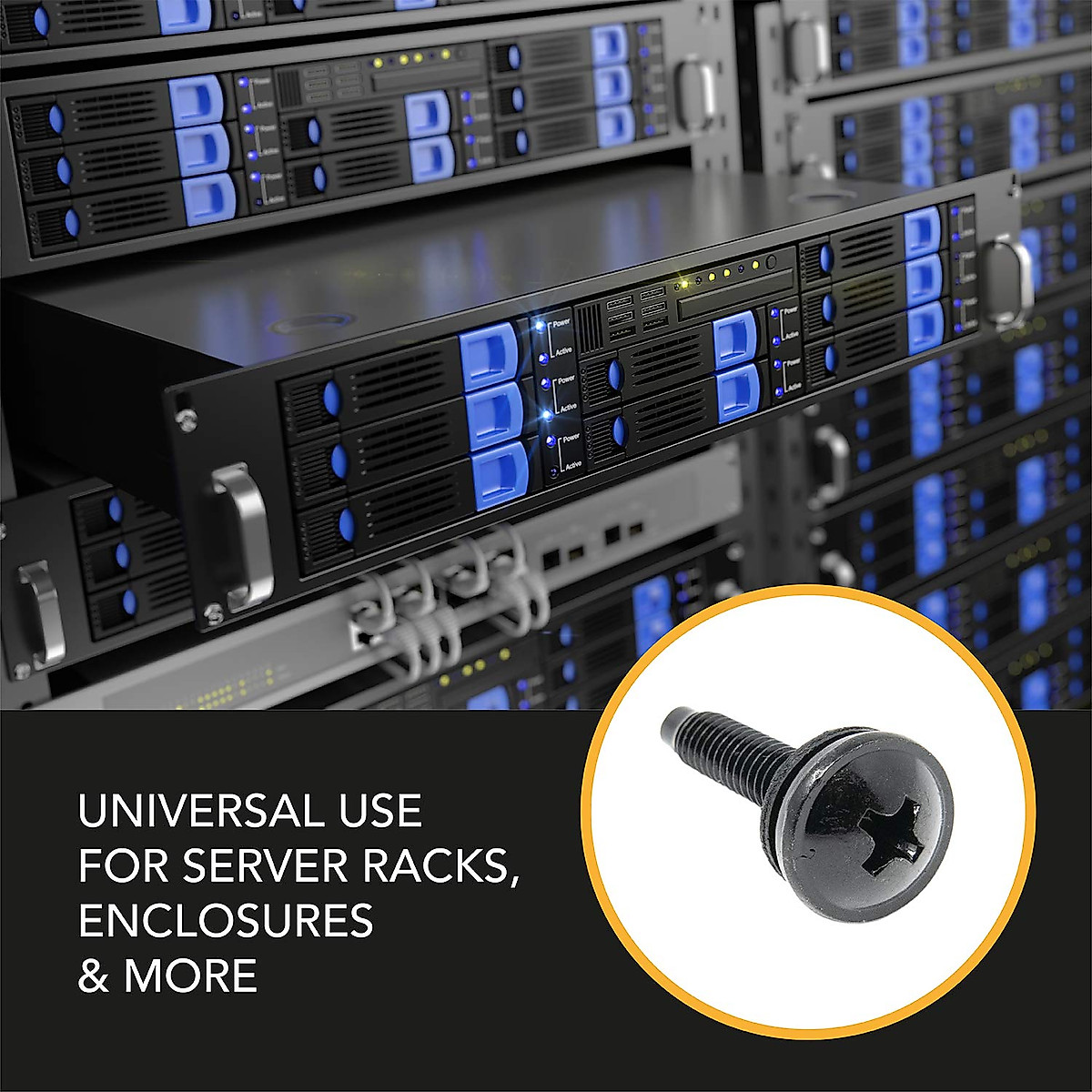 Rack Screws 10-32 Screws [50pk]. Use 10-32 Rack Screws as Rack Mount Screws, Server Rack Screws, Network Rack Screws, Rack Screws Audio and Rackmount Screws. 10/32 Rack Screws with Nylon Rack Washers