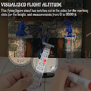 DND Flying Miniatures Combat Riser (Set of 2) Acrylic Laser Cut Flight Stand Terrain from 0 to 9999 ft Perfect for Dungeons and Dragons, Warhammer, D&D and Tabletop RPG