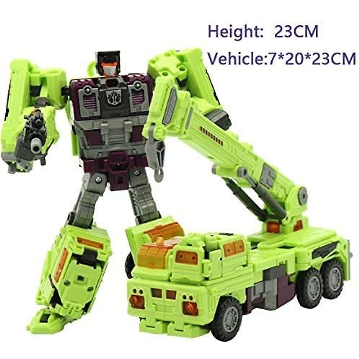NBK Deformation Oversize Toys Robot Devastator Engineering Combiner 6 in 1 Action Figure Car Truck Model Gift for Kids Boys (Green)
