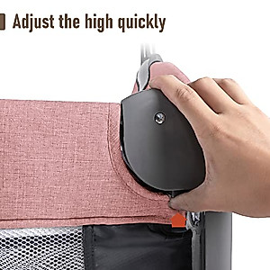 5 in 1 Baby Crib,Bedside Sleeper, Baby Bassinet, Bedside Cribs with Mattress, Foldable Baby Playard, Portable Travel Crib for Girl Boy Infant Newborn (Pink)