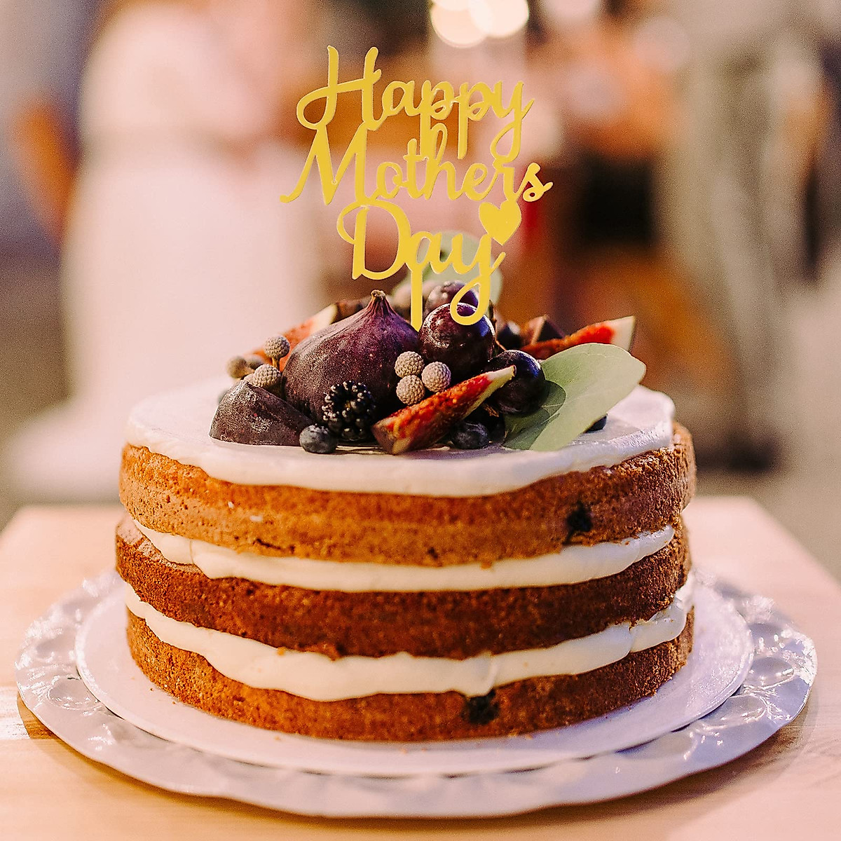 Happy Mothers Day Cake Topper,Horuhue 9Pcs Cupcake Toppers Cake Picks Acrylic Double-Sided Glitter Cake Decorations Birthday Party Supplies for Mom Wife (10)