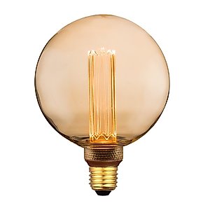 Harwez Globe Decorative LED Light Bulb, Oversized Round Dimmable Amber RN(Retro&Novelty) G125/G40, Virtual Filament, Edison 3.5W 2000K Soft Warm Mood Lighting(Not Daylight White), E26 Medium Base