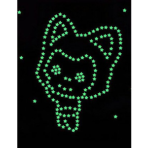 HoneyToys 200PCS 1.2" Luminous Stars Glow in The Dark Fluorescent Noctilucent Plastic Wall Stickers Decals for Home Ceiling Wall Bedroom (Yellow)