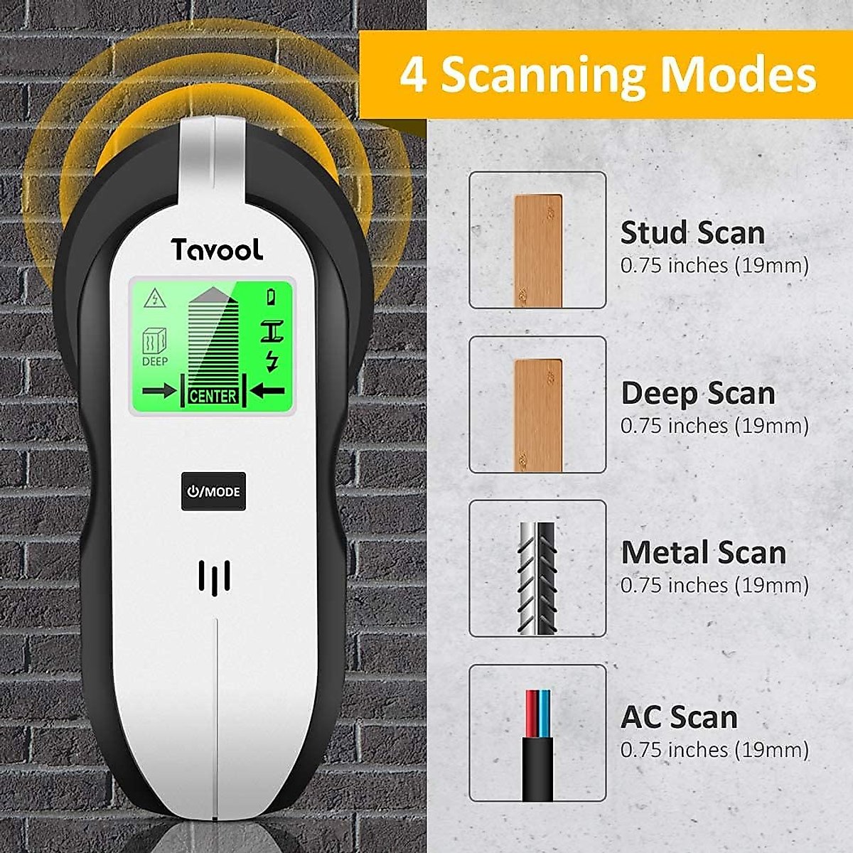 Stud Finder Sensor Wall Scanner - 4 in 1 Electronic Stud Sensor Beam Finders Wall Detector Center Finding with LCD Display for Wood AC Wire Metal Studs Joist Detection