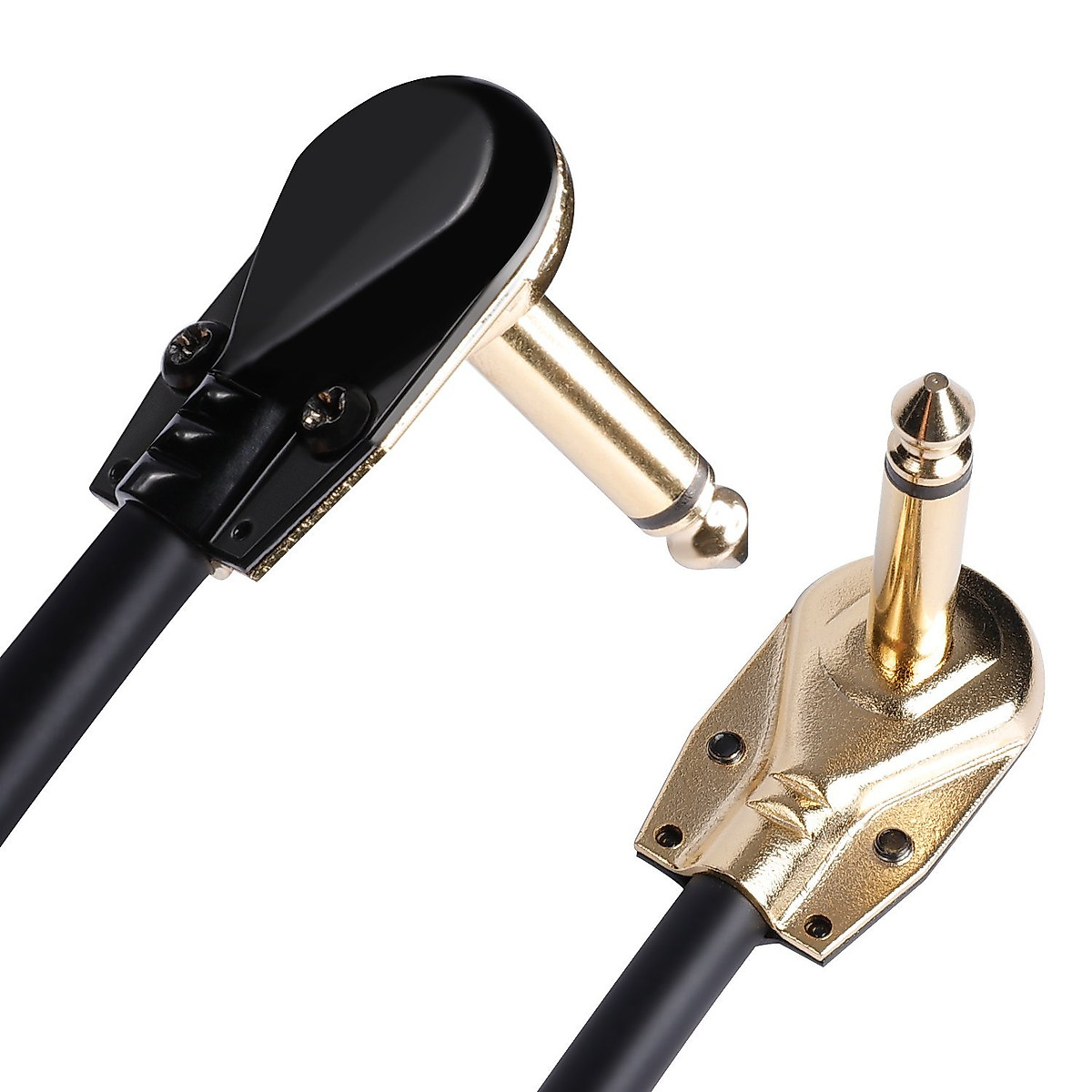 Donner Guitar Patch Cables Right Angle 6 Inch 15 cm 1/4 Instrument Cables for Effect Pedals 6 Pack