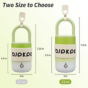 BJPKPK 13oz Tumbler With Lid And Handle Insulated Tumblers Cup Stainless Steel Coffee Mug,Cucumber