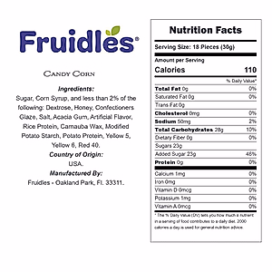 Fruidles Halloween Candy Corn Treats, Fun & Festive Holiday Snacking, Nut-Free, Dairy-Free (Half-Pound)