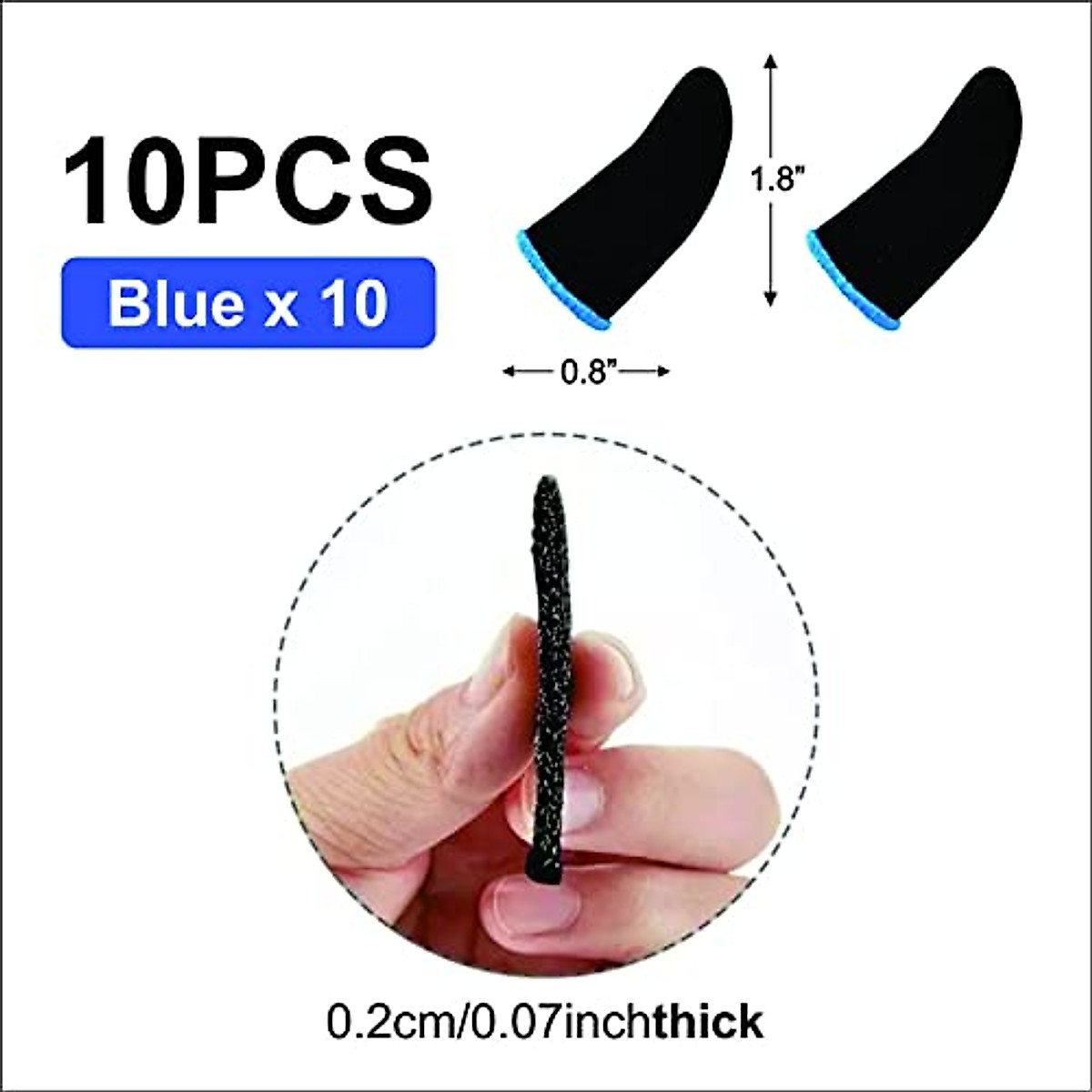 GENDA Finger Sleeves for Gaming | Seamless Anti-Sweat Breathable Finger Sleeve Gloves for Gaming | Thumb Protecor | Finger Covers | Dedales para Dedos Gamer | PUBG Gaming Finger Sleeve | Pack of 10