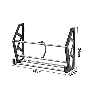 Hooshion Shoe Rack for Door, 4-Pack Wall Shoe Rack, Door Shoe Rack with Adhesive Hanging Strips and Storage Hooks, Shoe Wall Rack Without Drilling