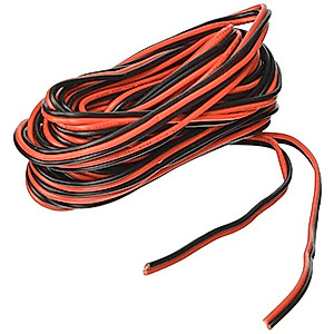 RoadPro – 25' Hardwire Replacement 2 Wire 22-Gauge Parallel Wire, Black/Red (RPCBH-25)