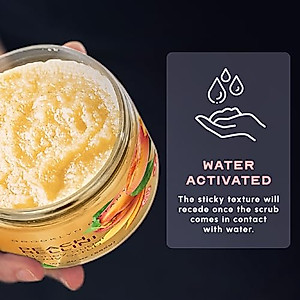 Brooklyn Botany Peach Bellini Honey Sugar Scrub for Body 20 oz – Deeply Hydrating and Gently Exfoliating Body Scrub for Women and Men – Moisturizing and Nourishing the Skin
